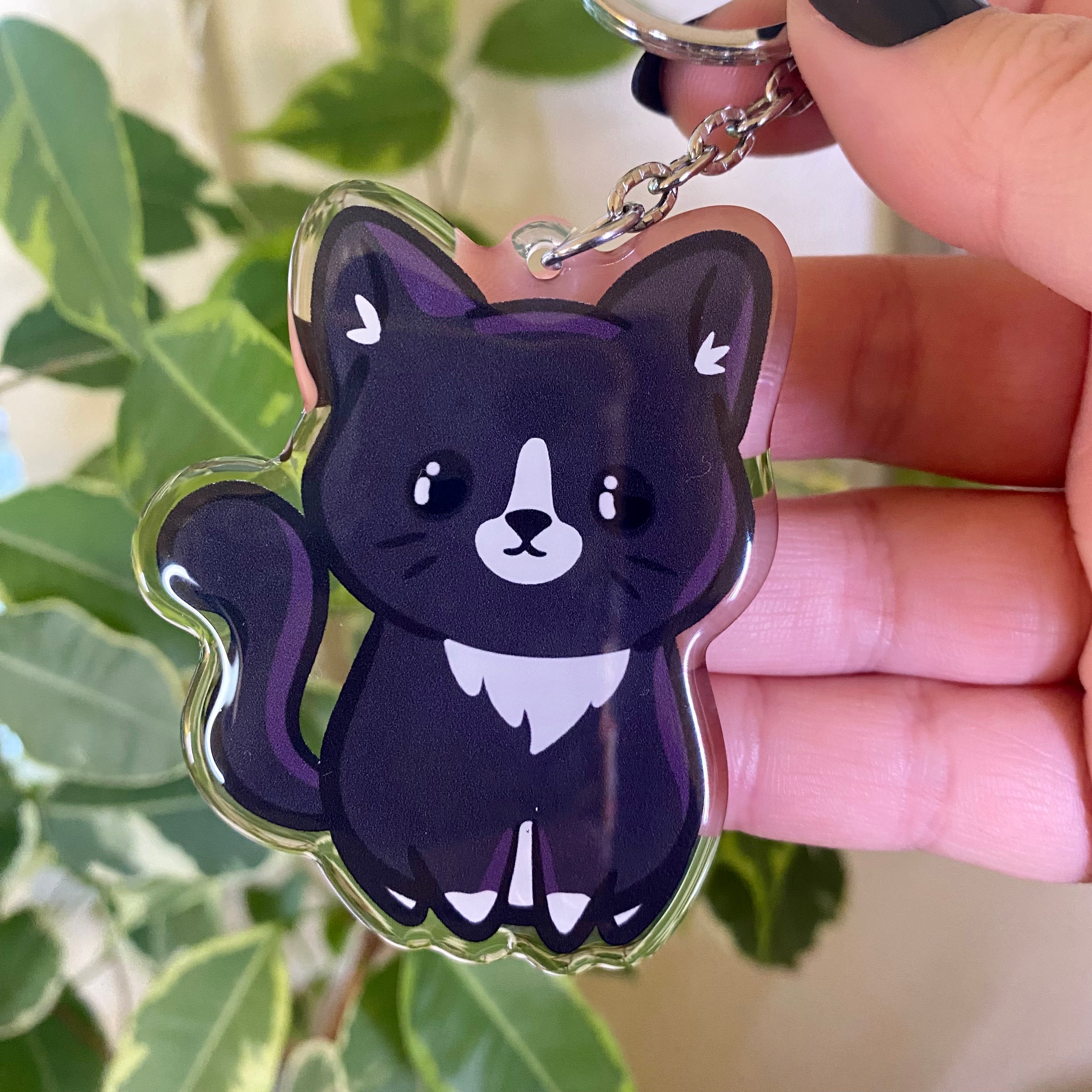 Tuxedo Cat Cute Acrylic Keychain – Cimmabun