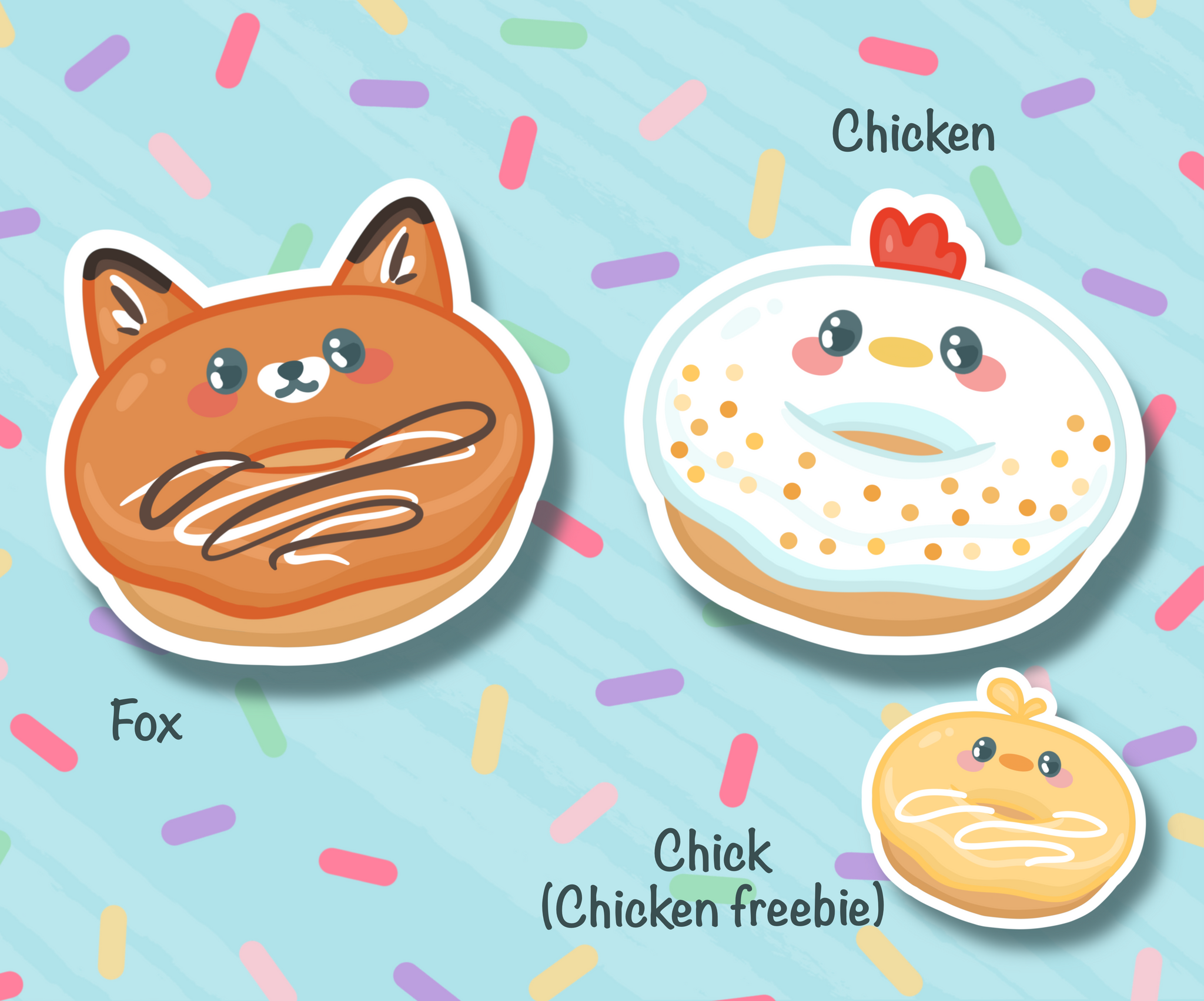 Donut Animals Cute Vinyl Sticker Pack – Cimmabun