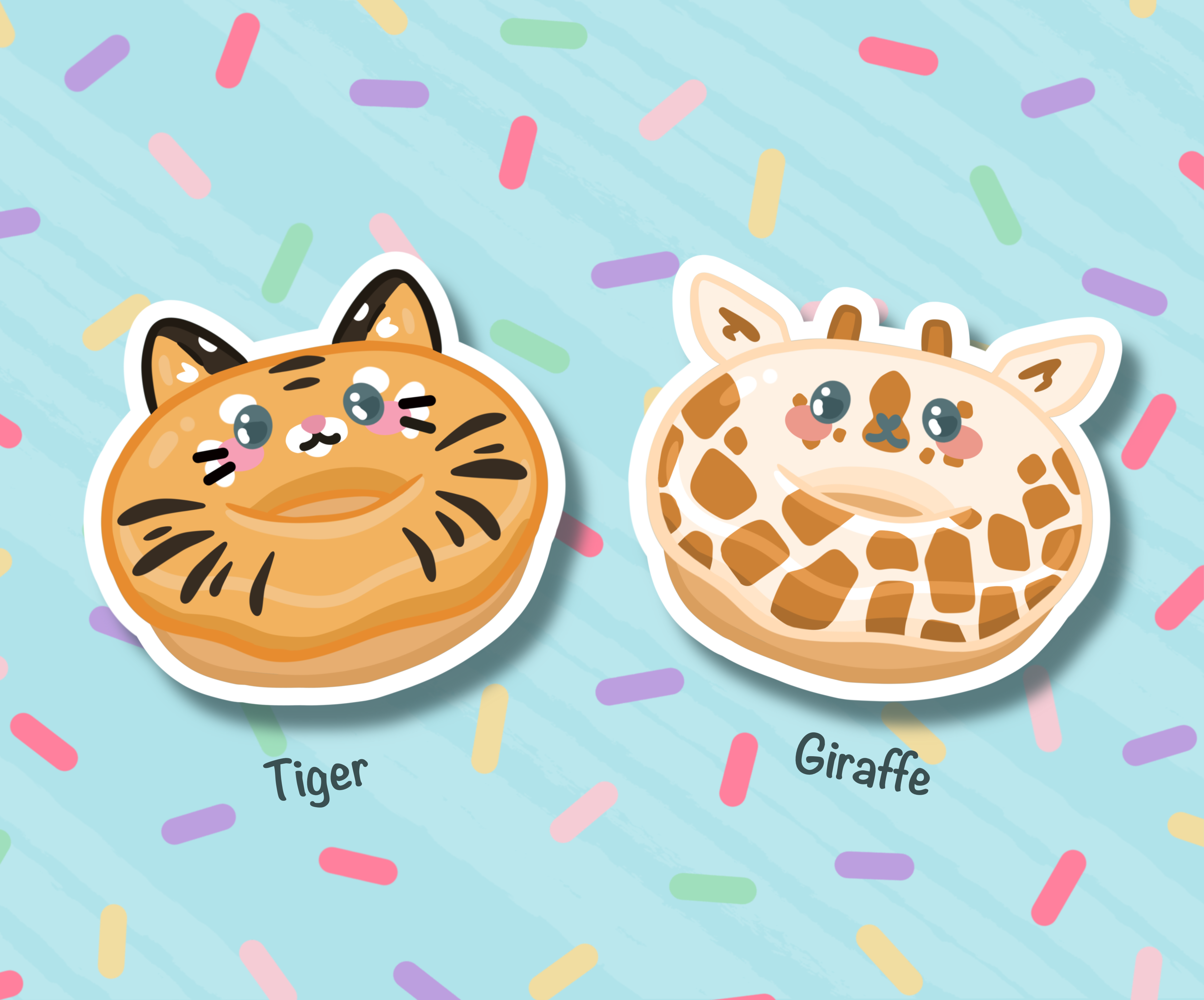 Donut Animals Cute Vinyl Sticker Pack – Cimmabun
