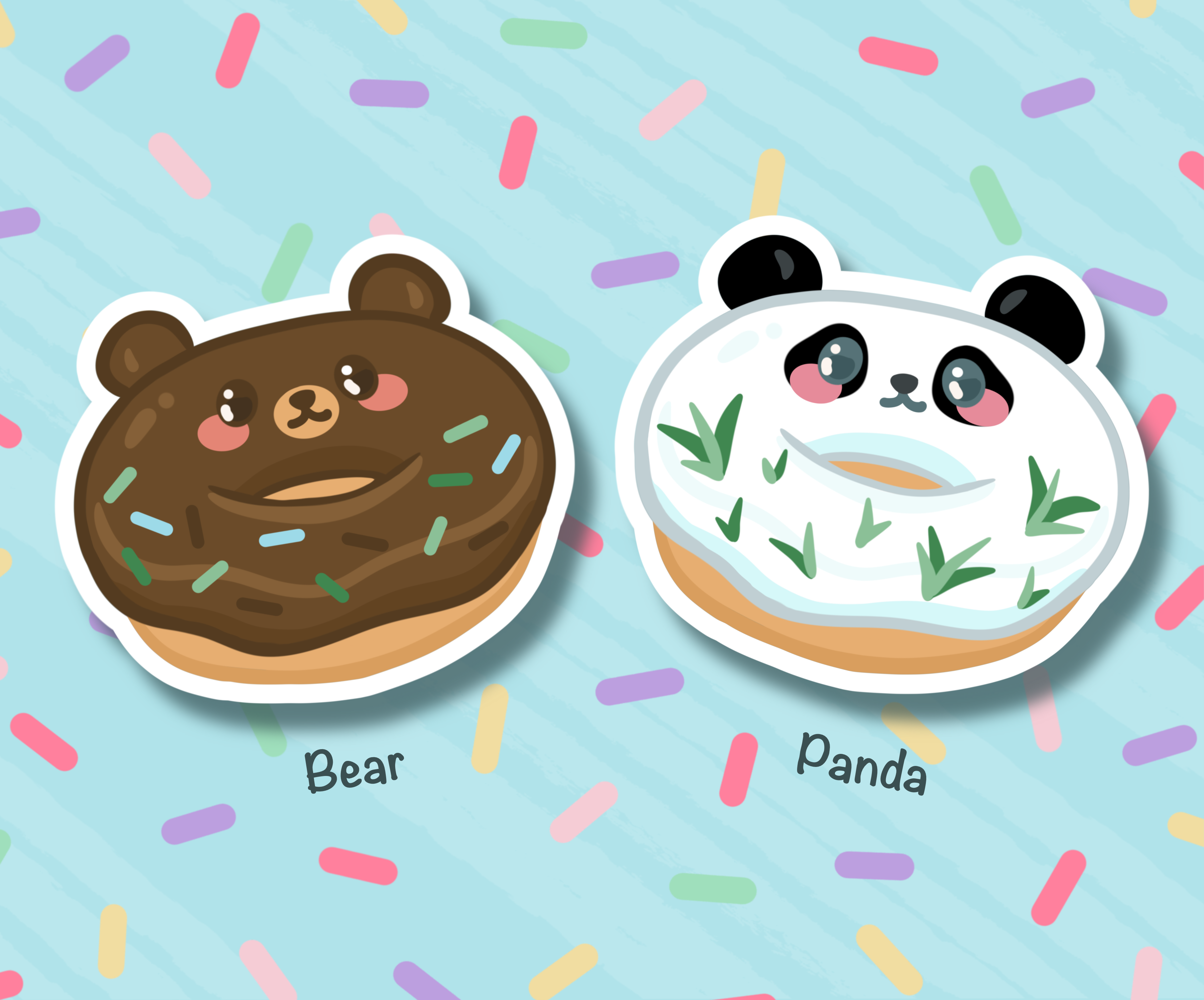 Donut Animals Cute Vinyl Sticker Pack – Cimmabun