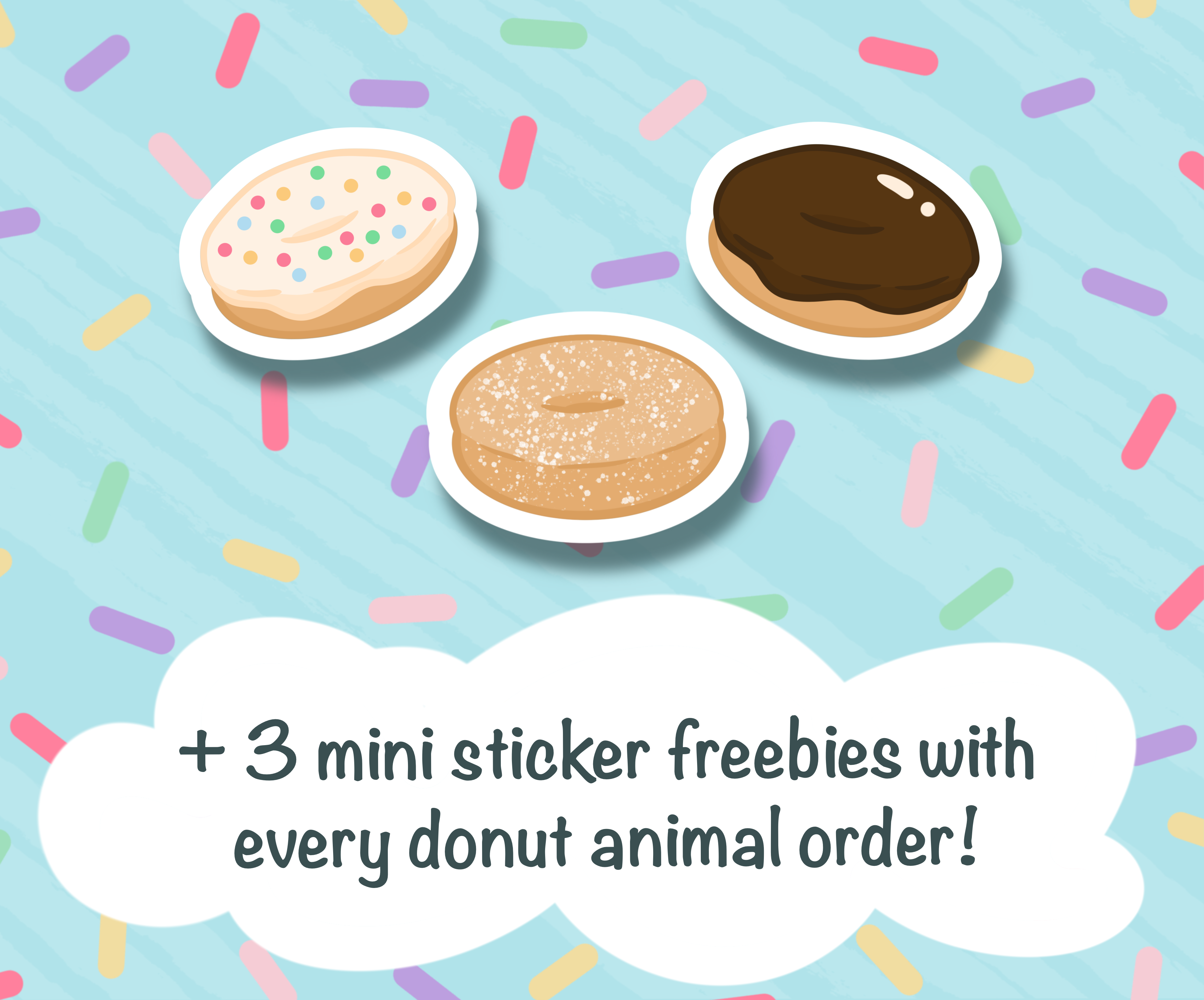 Donut Animals Cute Vinyl Sticker Pack – Cimmabun