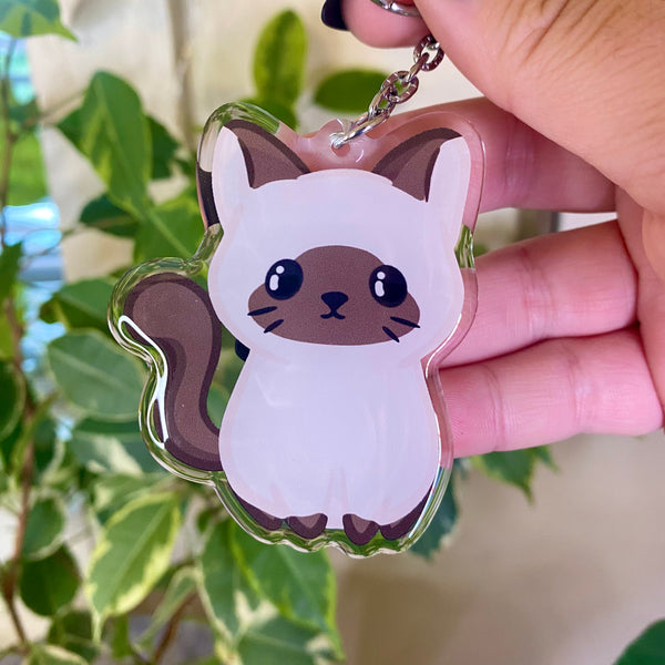 Siamese Cat Cute Acrylic Keychain – Cimmabun