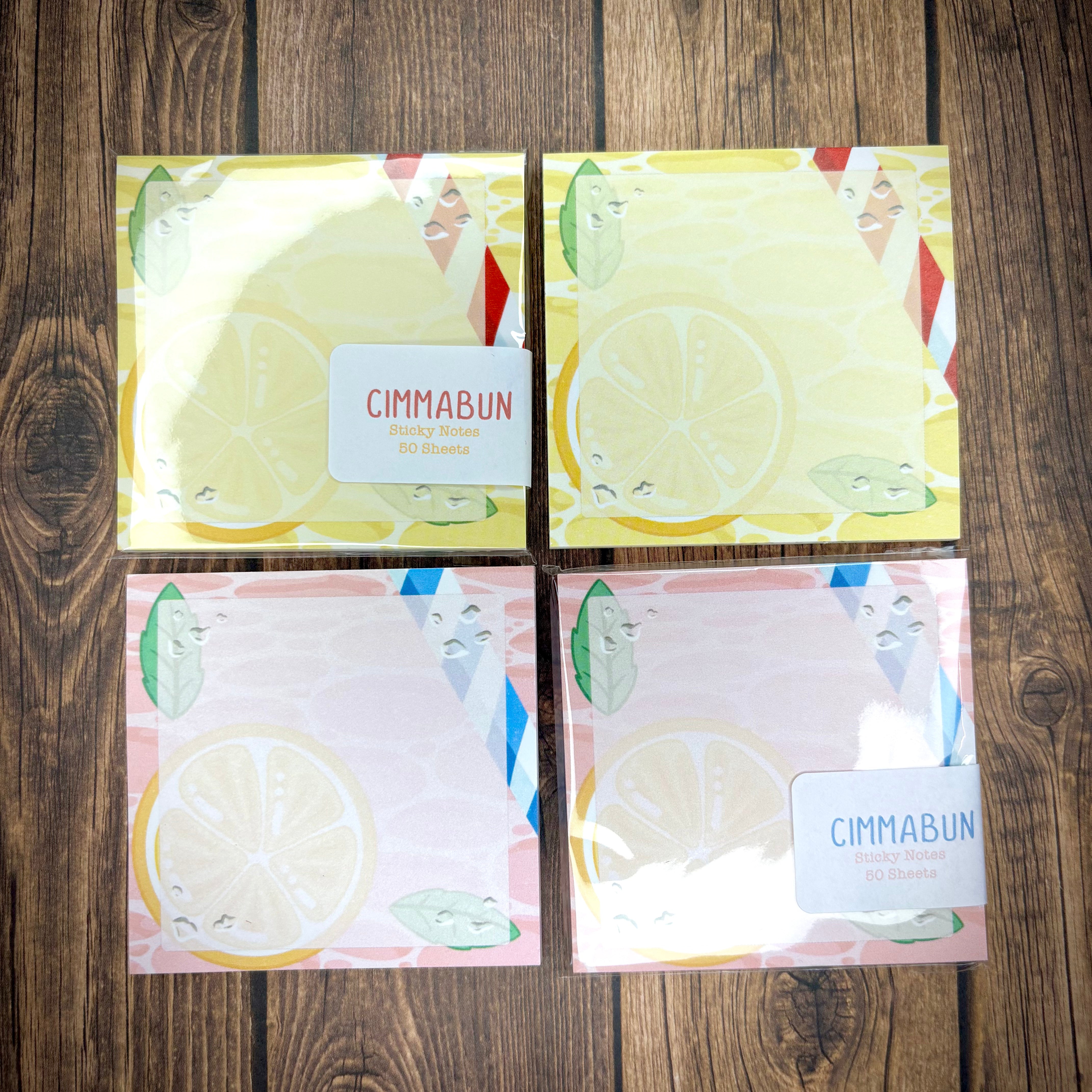 Lemonade (Pink or Yellow) Cute Summer Sticky Notes Stationery – Cimmabun