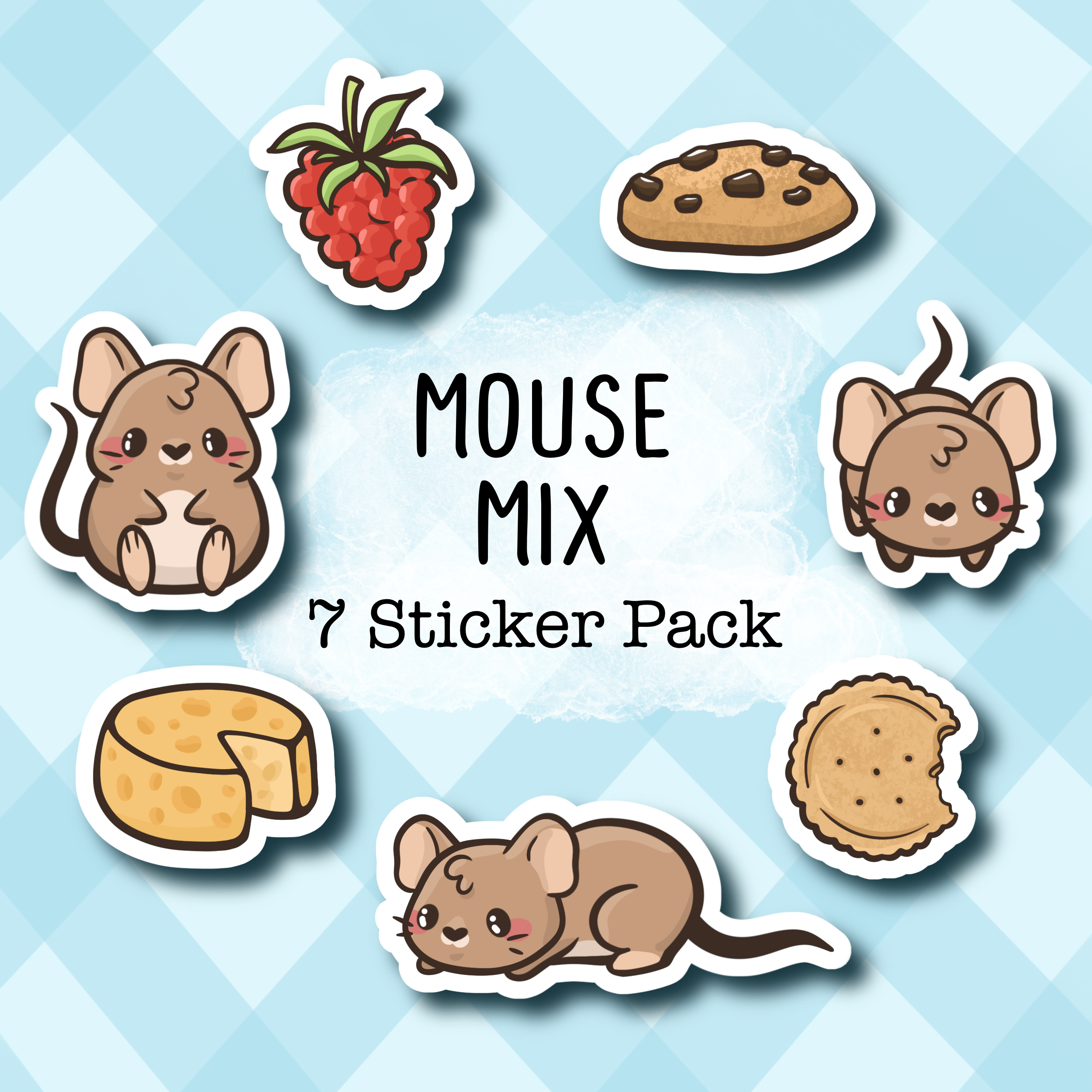 Mouse Mix Set of 7 Mini Stickers – Cimmabun