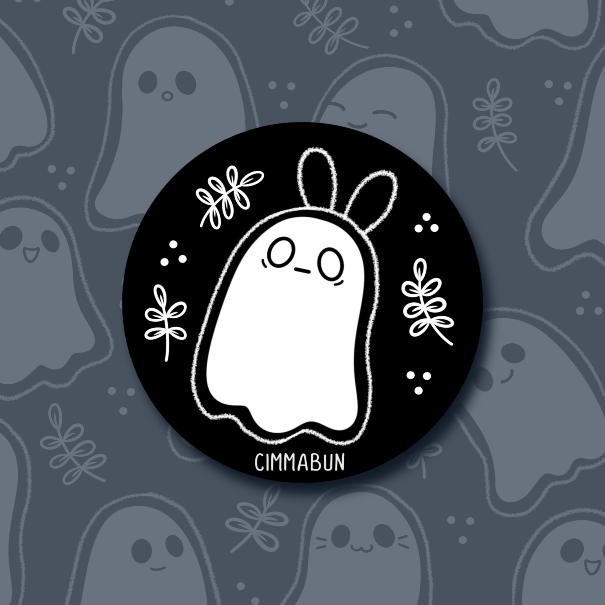 Harold the Ghost Bunny 2.7” Cute Vinyl Sticker – Cimmabun